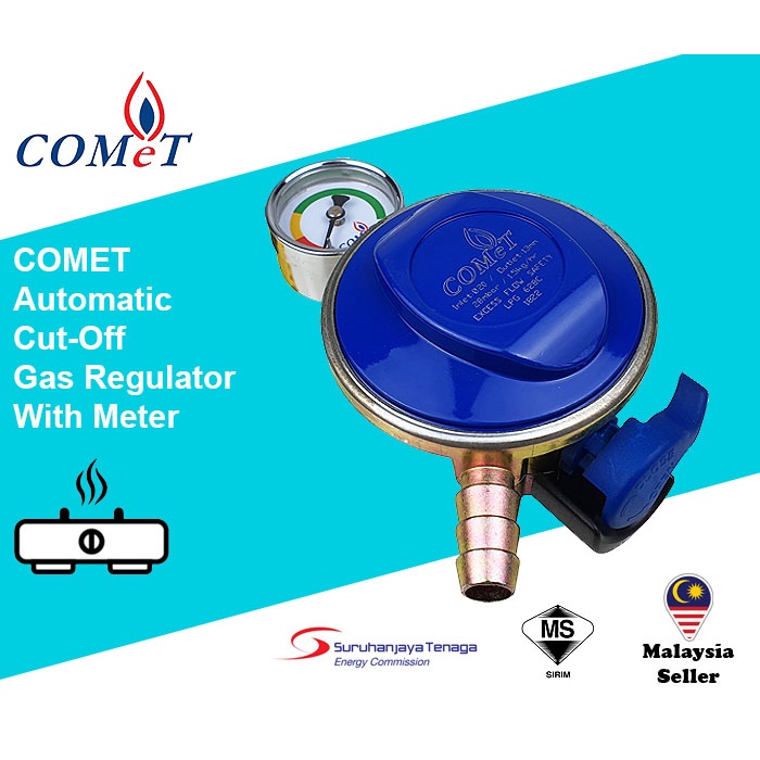 Comet Gas Regulator Low Pressure Auto-Cut with Meter & High Pressure ...