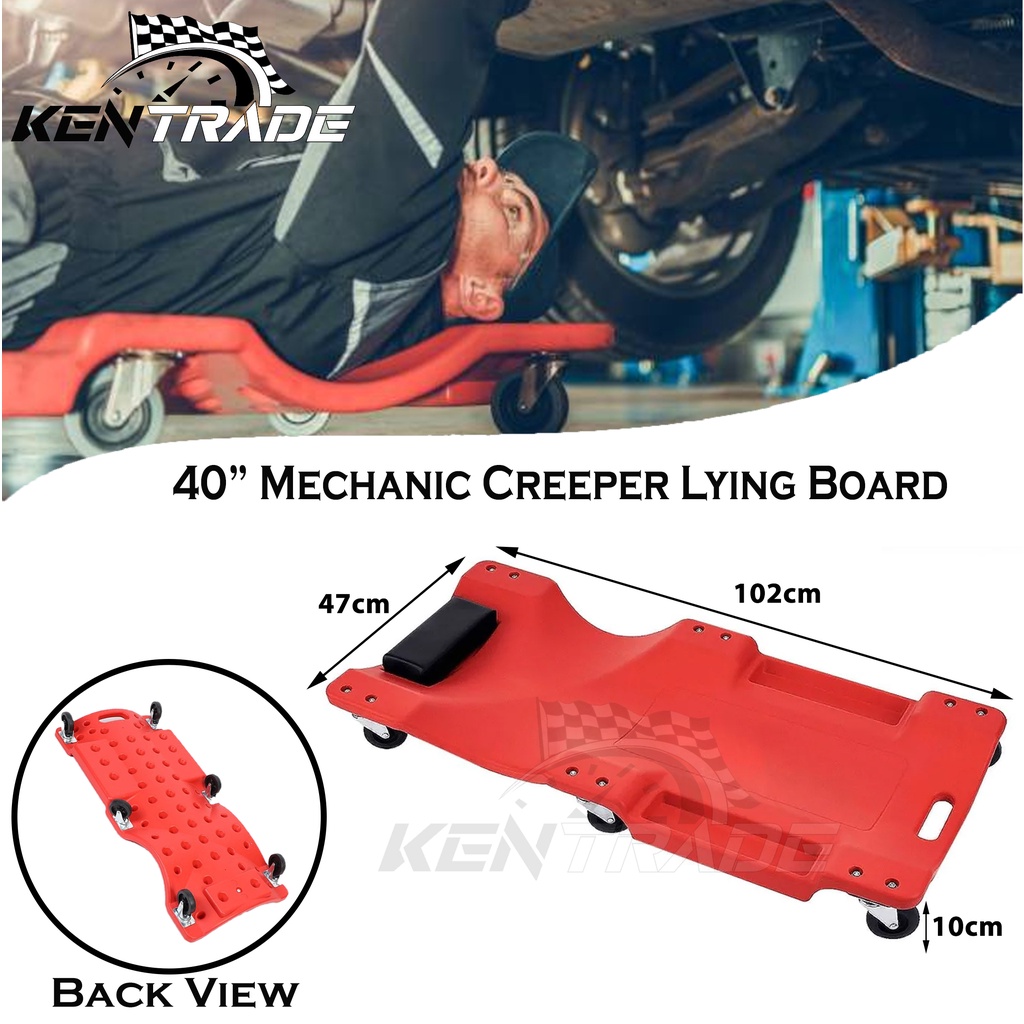 40" Mechanic Creeper Car Garage/ Lying Board With 6 Swivel Wheels ...