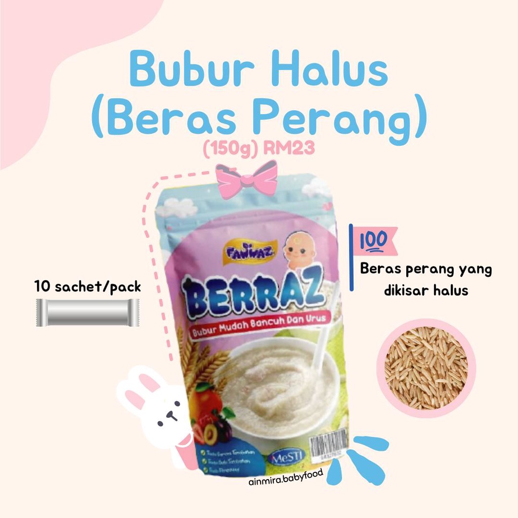 BUBUR BABY, OAT BABY, PUREE BUAH & SAYUR FAWWAZ (6bulan++) -natural, no ...