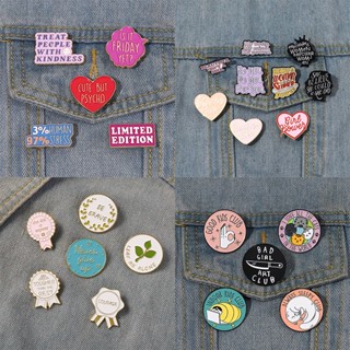 Creative Colorful Quotes Text Enamel Pins Funny Medal Heart Inspiring ...