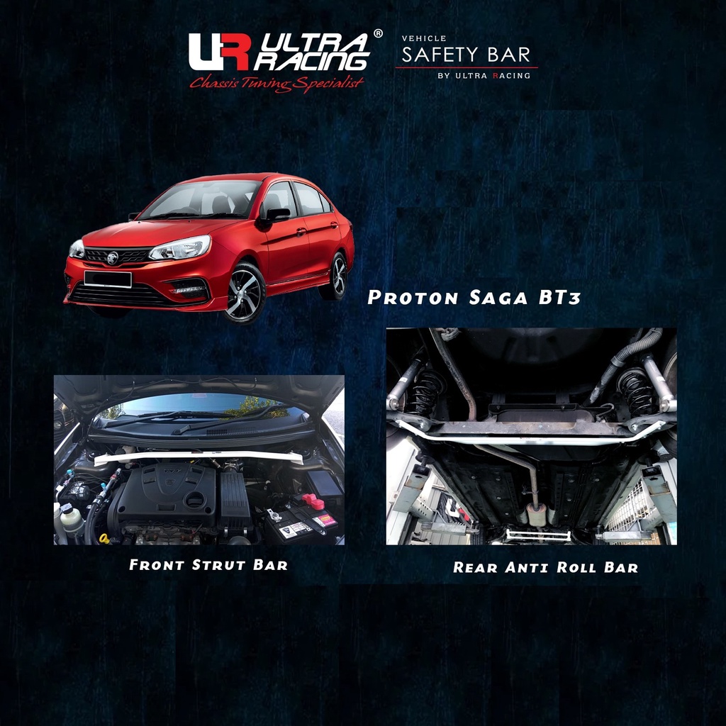 Proton Saga VVT BT3 MK4 16' - 100% Ultra Racing Safety Bar Stage 1 ...