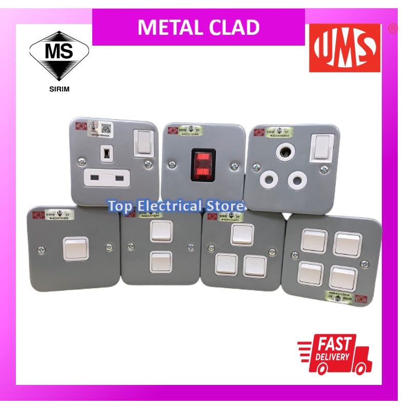 UMS METAL CLAD SWITCH SOCKET 13A 1G 2G 3G 4G 20A 15A SIRIM APPROVED ...