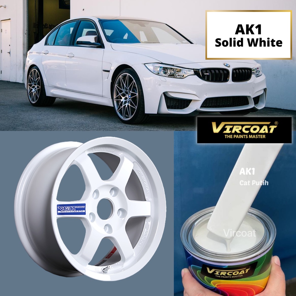 White Solid 2K Car Paint AK1/ Putih Solid Cat Bancuh Kereta/Motor/Sport ...