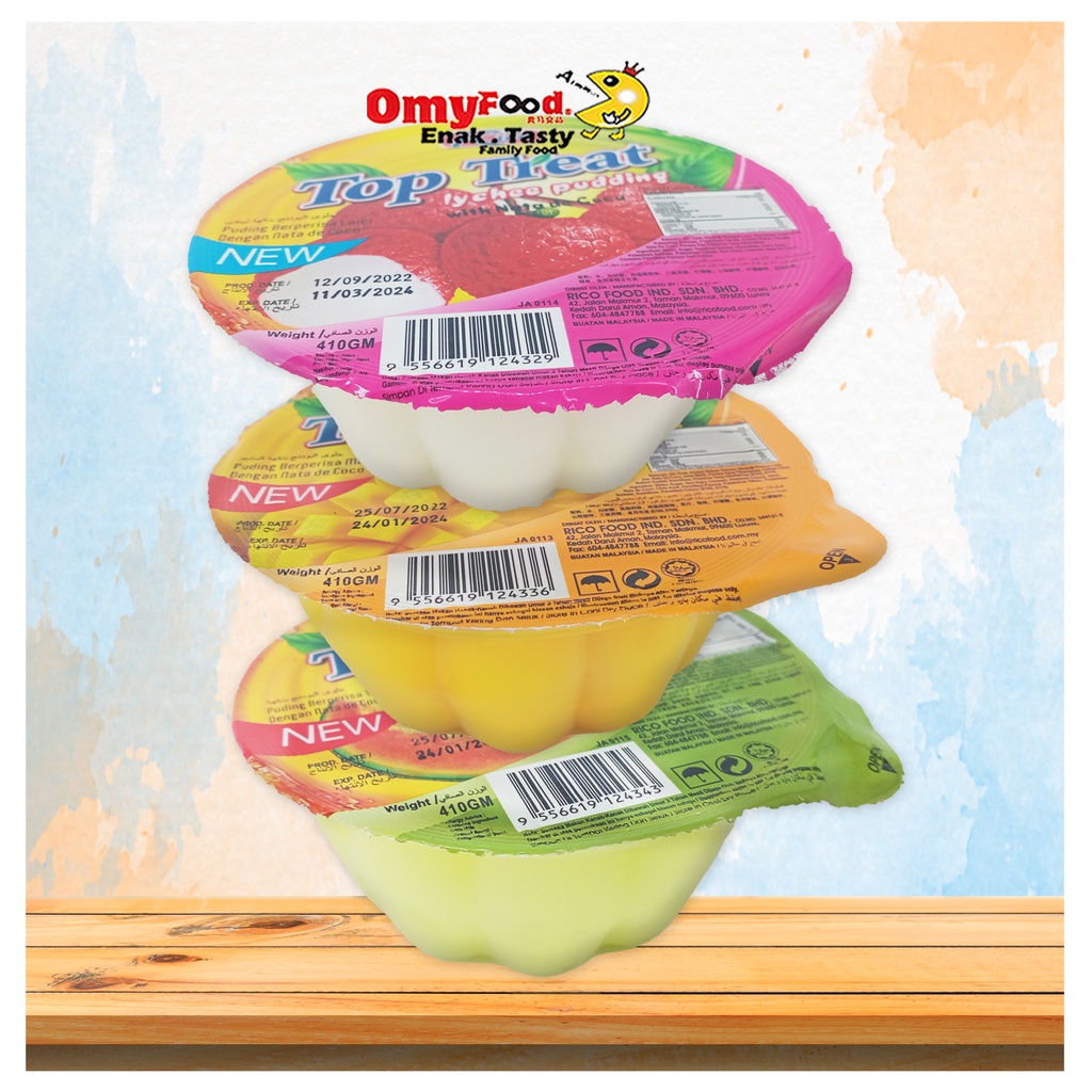 410g Rico Top Treat Pudding With Nata De Coco [Honeydew/Mango/Lychee ...