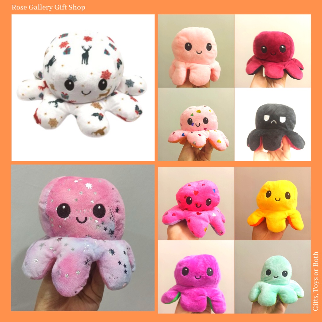 Reversible Octopus Plushie Stuffed Toy Christmas angry octopus plush ...