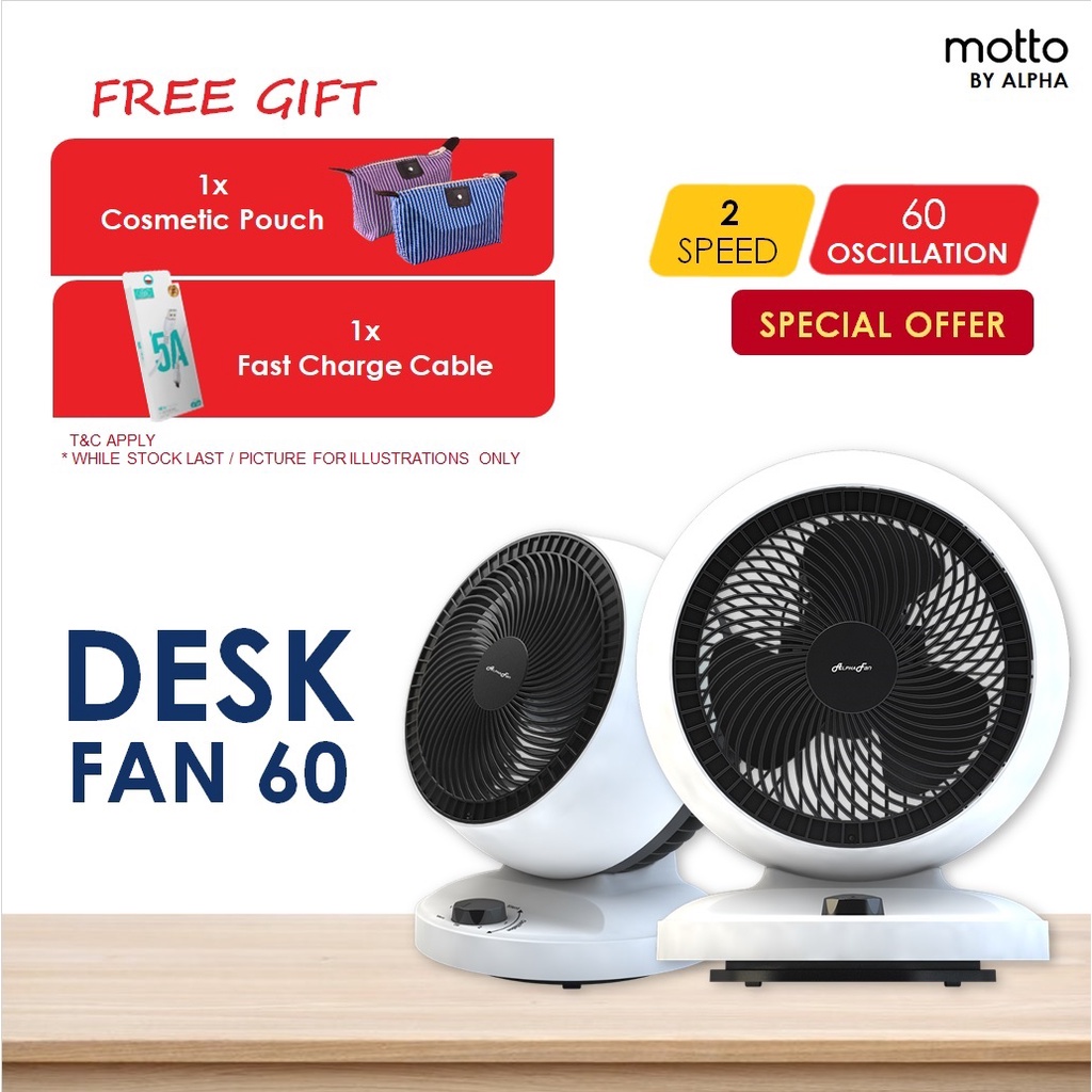 Alpha Motto Desk Fan 60 Oscilation | Shopee Malaysia