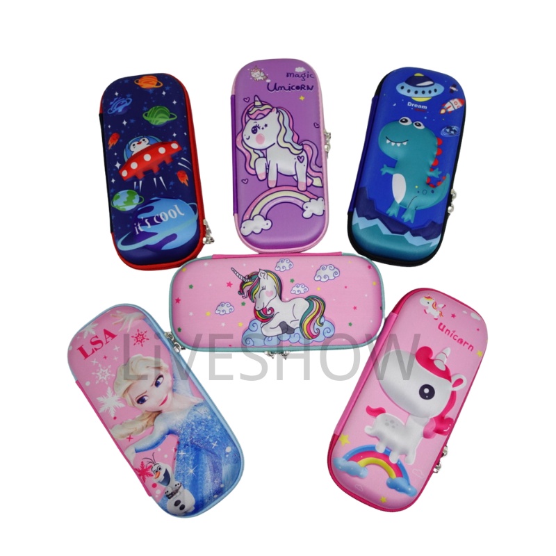 3D Pencil Bag Pencil Case Cartoon Stationery Box Beg Pencil Frozen ...