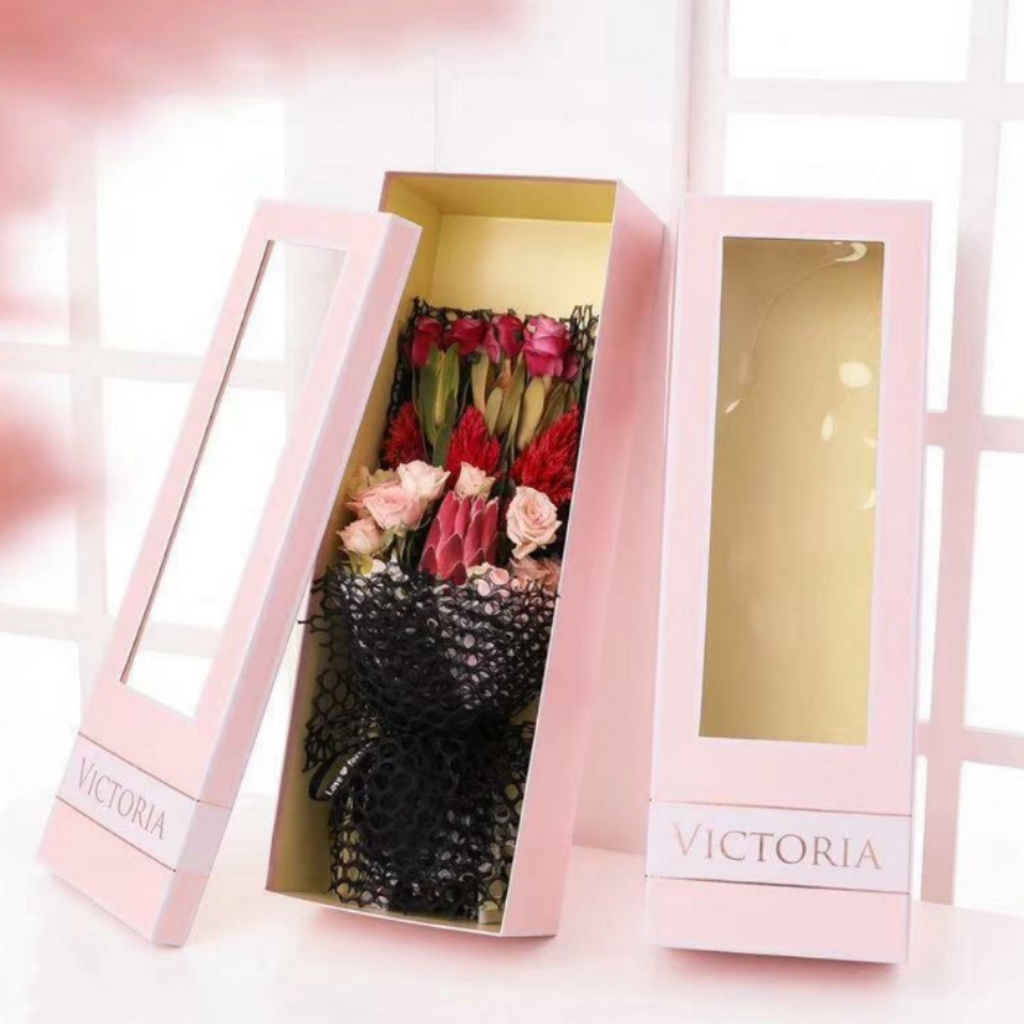 (2IN1) Long Gift Box with PVC Window Box Kotak Panjang Hard Box For ...
