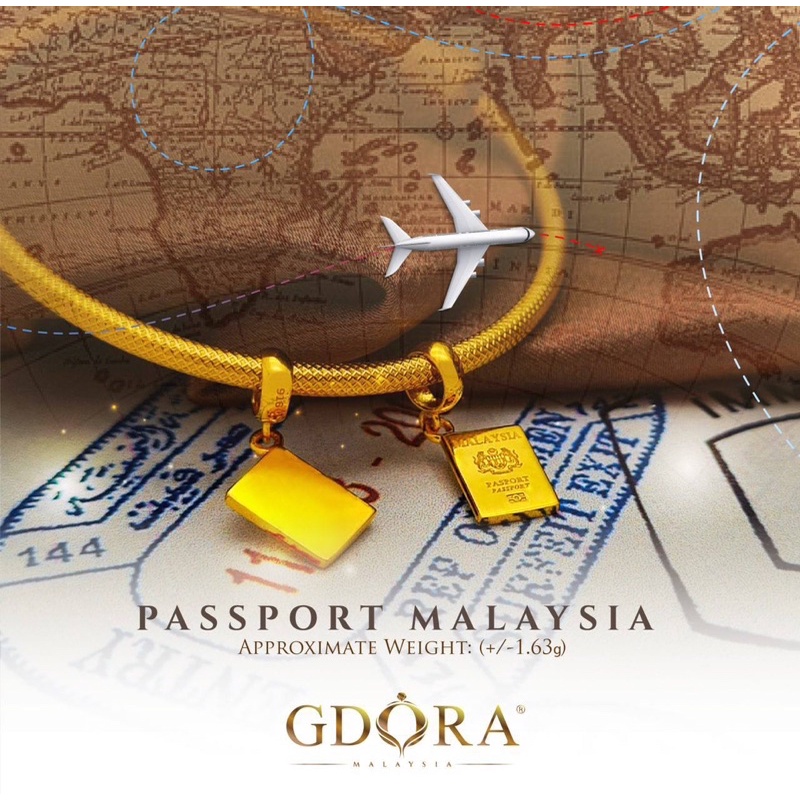 Niza Dora Gold Gdora Malaysian Passport Dangle | Shopee Malaysia