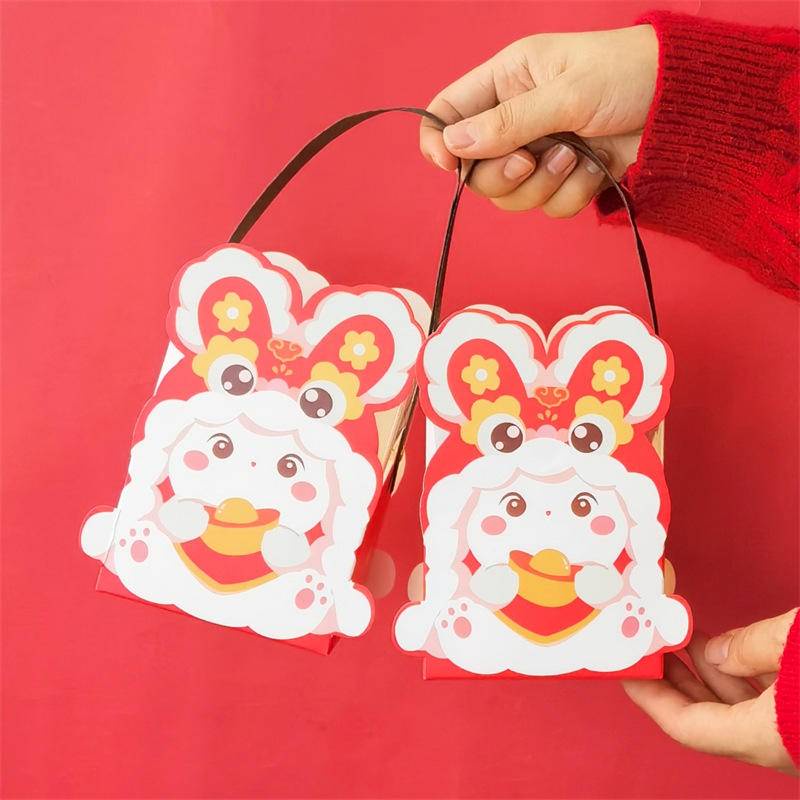 Lucky Rabbit Carrying Box Chinese New Year Gift Box CNY Boxes Suitable ...