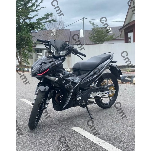 COVER SET FULL BLACK NEW DESIGN LINE GREY/RED 2022 Y15 V1-V2 | Shopee ...