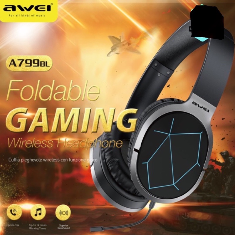 Awei A799BL Foldable Wireless Bluetooth 5.0 with Microphone PUBG Gaming ...