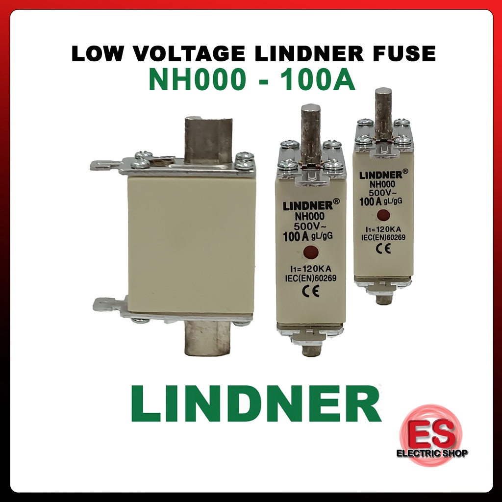Lindner Low Voltage Fuse Link NH000 - 100A TNB Fuse TNB Meter | Shopee ...
