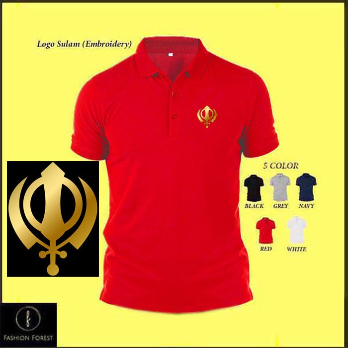 Polo Sulam logo T Shirt Khanda Symbol Sikh Faith Punjabi Emblem ...