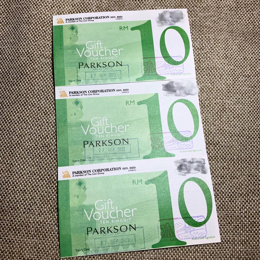 (READY STOCK) AUTHENTIC PARKSON Gift Voucher RM10 | Shopee Malaysia