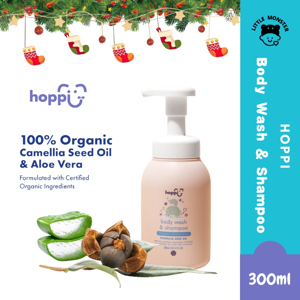 Hoppi 100% Organic Baby Wash Baby Shampoo With Camellia Seed Oil & Aloe Barbadensis Leaf Juice ...