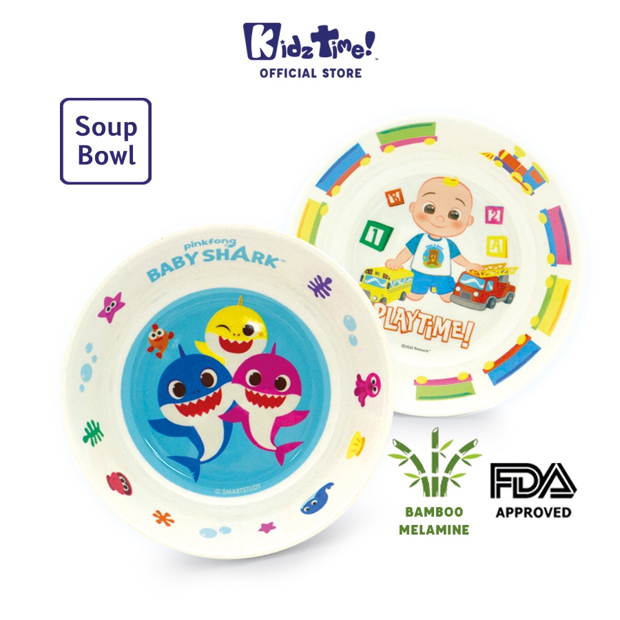 Pinkfong Baby Shark Cocomelon Children Kids Tableware Bamboo Melamine ...
