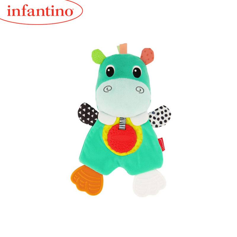 Infantino 316259 Baby hippo Cuddly Teether Suitable for Newborn and up ...