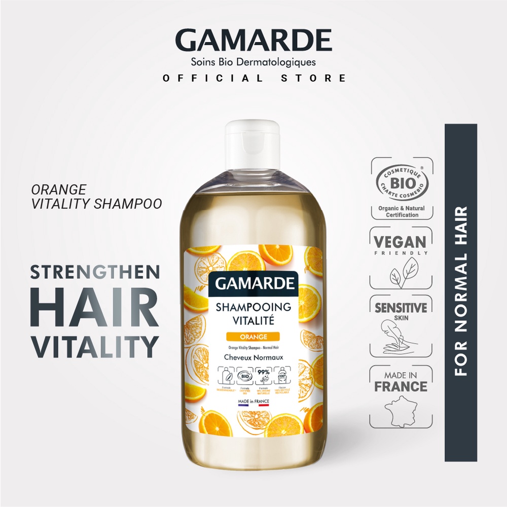 GAMARDE Organic Revitalize Shampoo 500ml with Orange Essential Oil ...