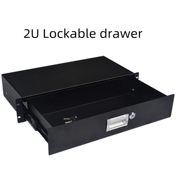 Audio cabinet drawer 2U high-quality metal steel slide rail drawer with ...