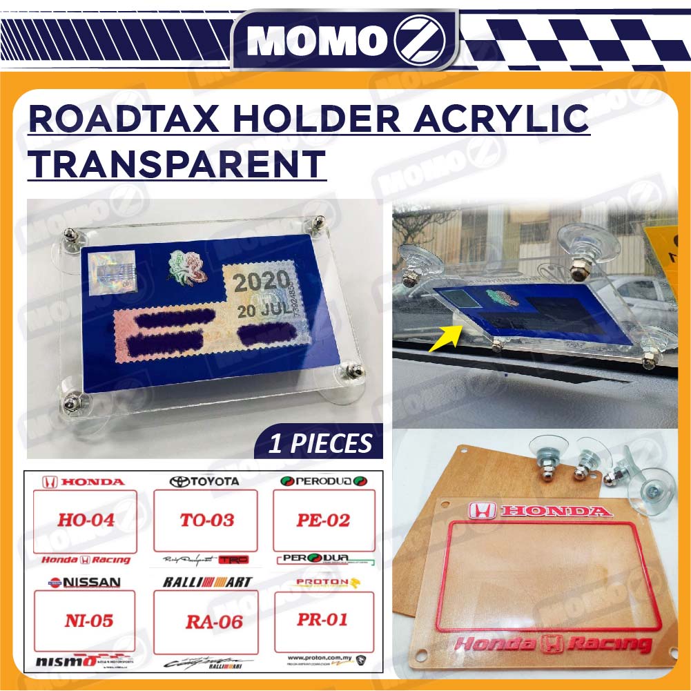 Car Universal Sticker Acrylic Transparent Roadtax Holder Protector ...