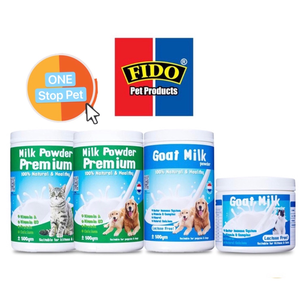 FIDO Premium Cat & Dog Milk Powder 500gm/ Pet Goat Milk Power | Shopee ...