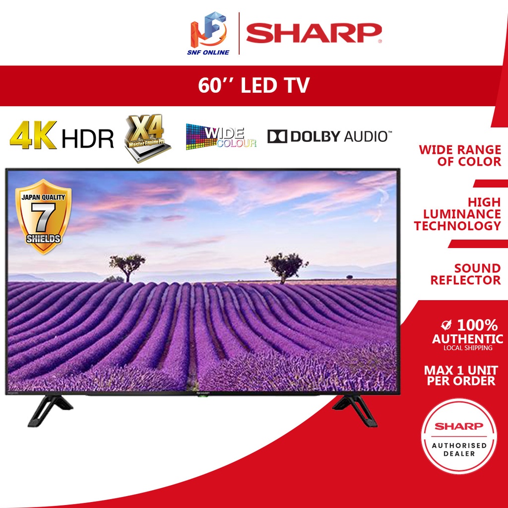 Sharp 4K UHD LED TV (60”) 4TC60CH1X | Shopee Malaysia