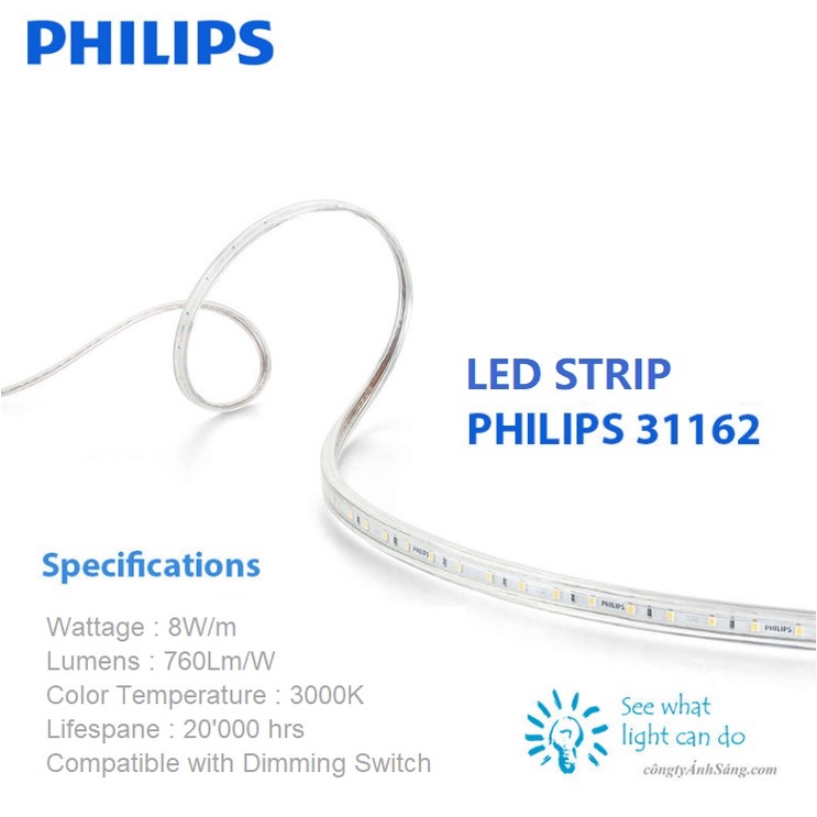 Philips LED Strip, Model 31162, Warm White, 8W Per/Meter | Shopee Malaysia