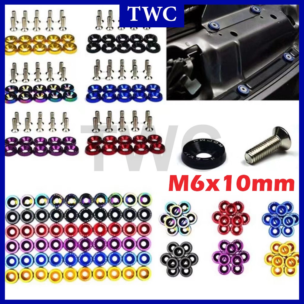 TWC M6 UNIVERSAL SCREW ALLOY SKRU COLOUR NUMBER PLATE M6X10MM RS150 ...