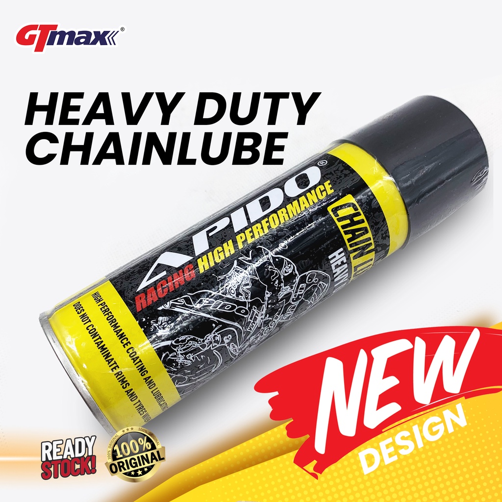 2 Botol Murah Original Apido Heavy Duty Chain Lube 240ml Minyak Rantai Oil Hd Lubricant