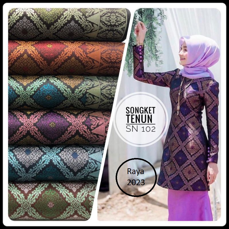 New Raya 2023 Songket tenun kayangan majestic Exclusive songket tenun ...
