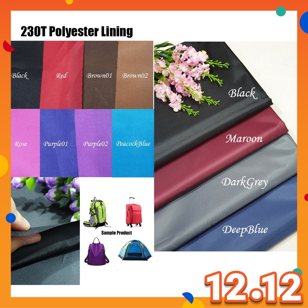 230T Polyester Lining Kain Fabric DIY Craft Bag (230T Bukan Waterproof ...