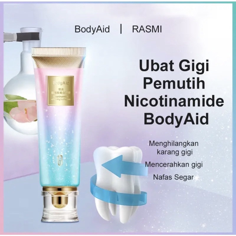 BodyAid Ubat Gigi Pemutih Nicotinamide Teeth Whitening Toothpaste ...