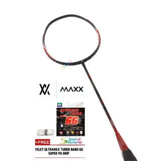 MAXX EXTREME POWER (RED) BADMINTON RACKET (FREE 100% ORIGINAL FELET ...