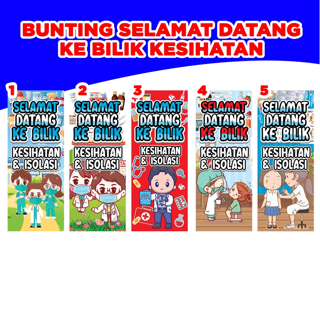 Bunting sekolah selamat datang ke bilik kesihatan dan isolasi | Shopee ...