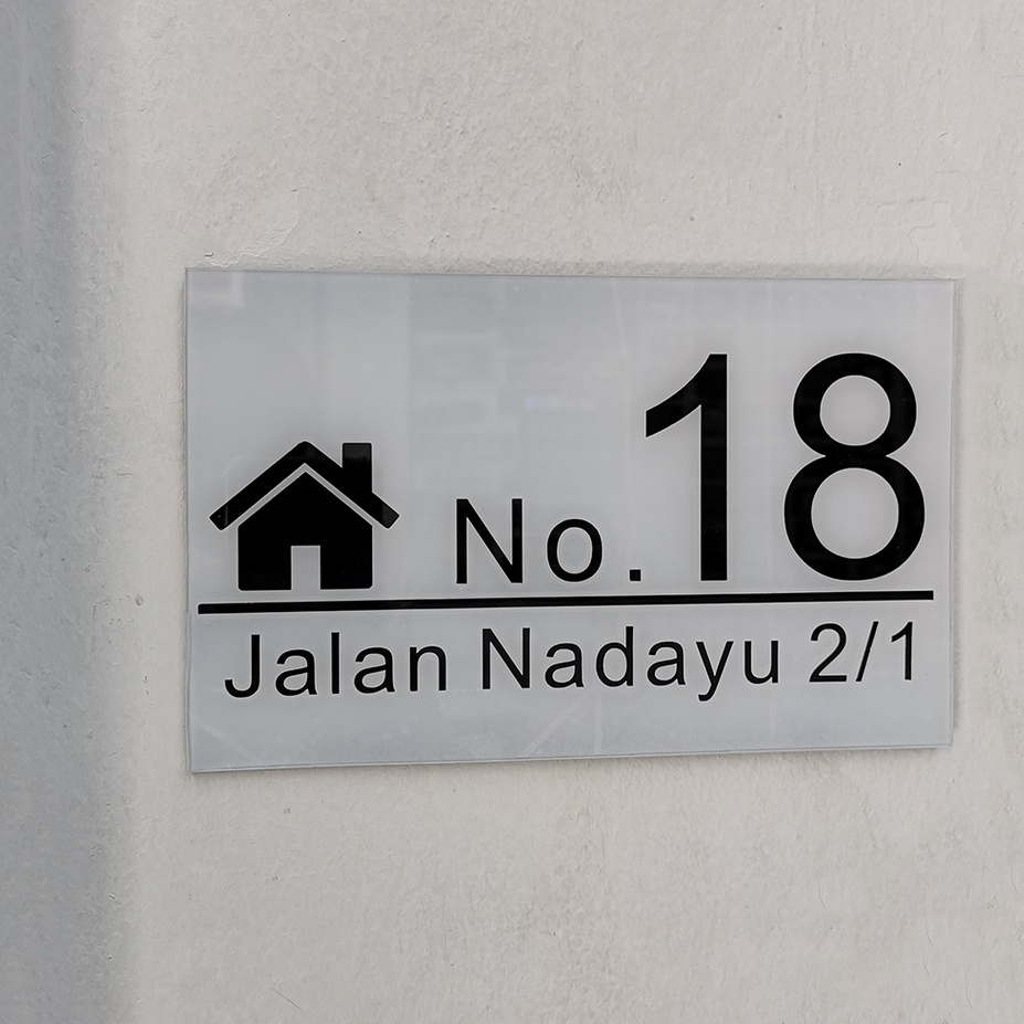 Acryllic House Plate Rumah Papan Nombor Tanam Dalam Warna Hitam ...