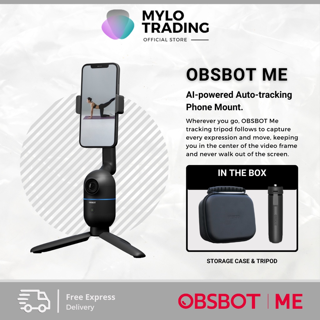 (READY STOCK) - Obsbot ME AI-Powered Selfie Phone Mount Auto Tracking ...