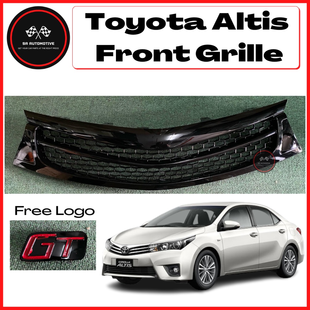 Toyota Altis 2014 2015 2016 2017 Front Grill Grille with GT Logo Gloss ...