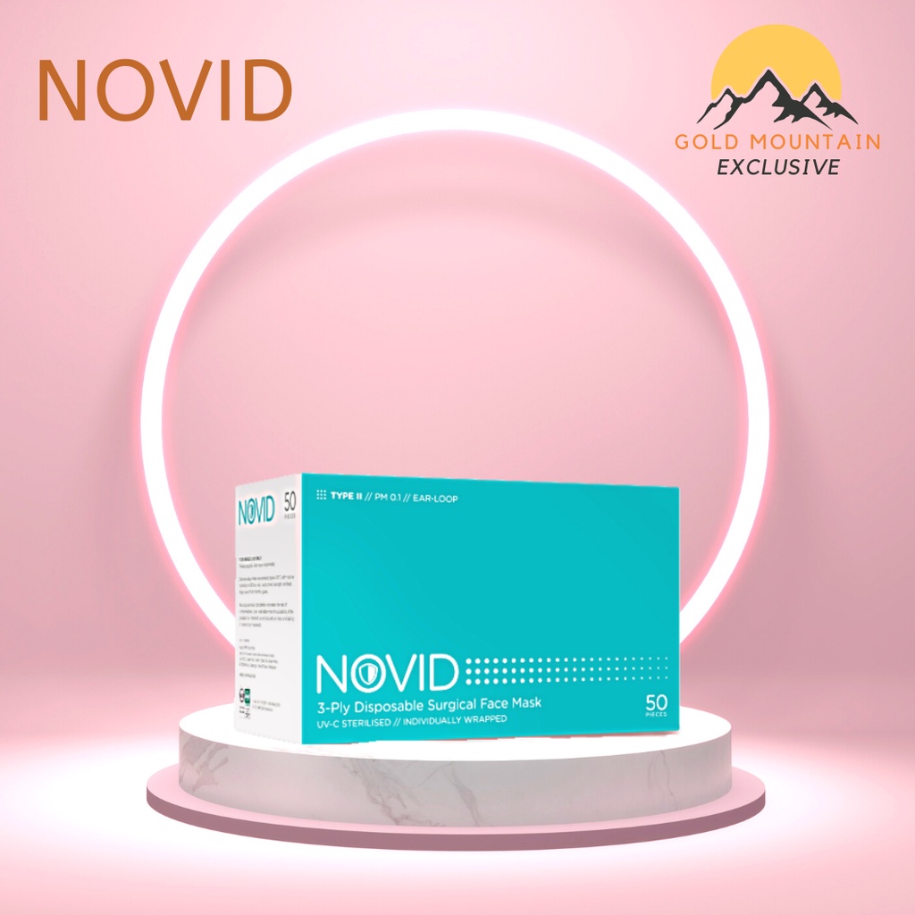 Novid 3-Ply Disposable Surgical Face Mask, Individual/Bundle Packed (50 ...