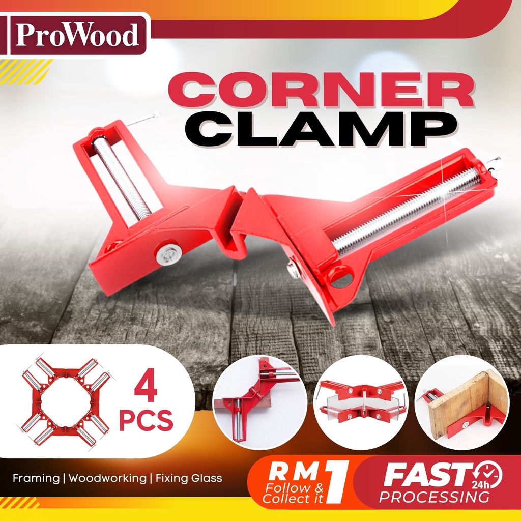 PROWOOD 4pcs Corner Clamp Woodworking 90 Degree Clamp Holder Right ...