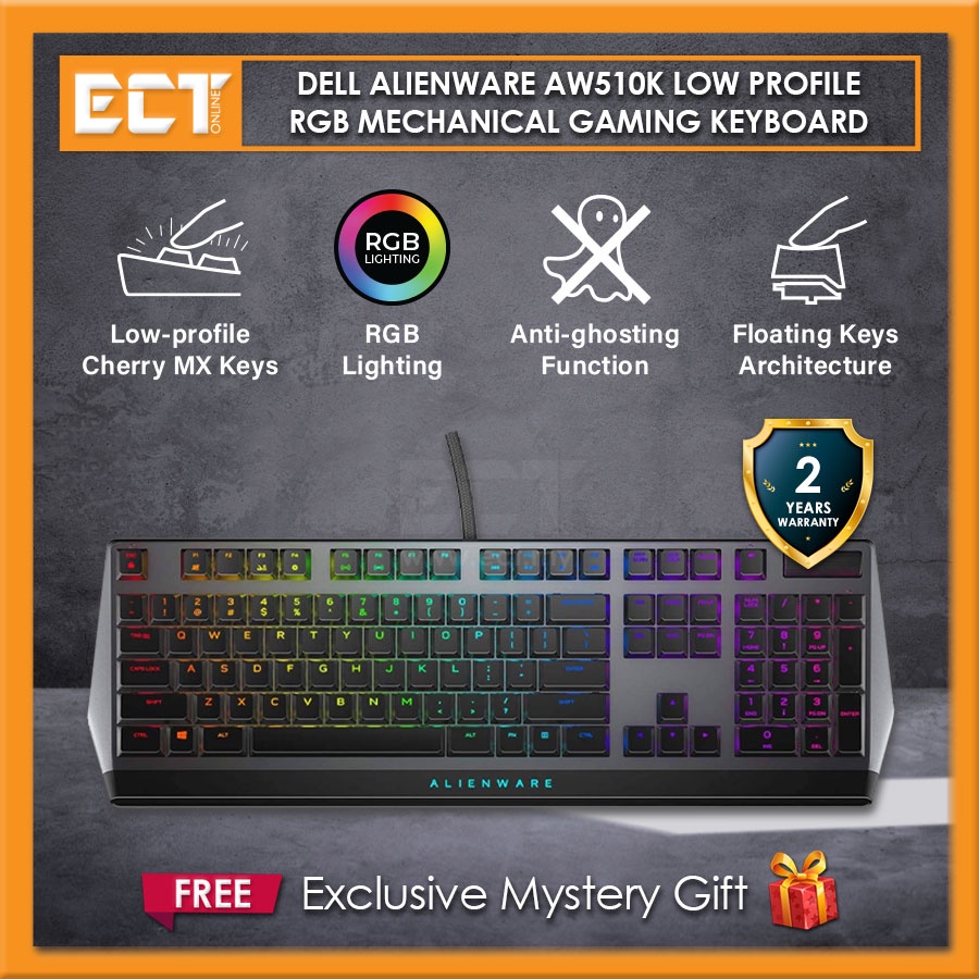 Dell Alienware AW510K Low Profile RGB Mechanical Gaming Keyboard (Grey ...