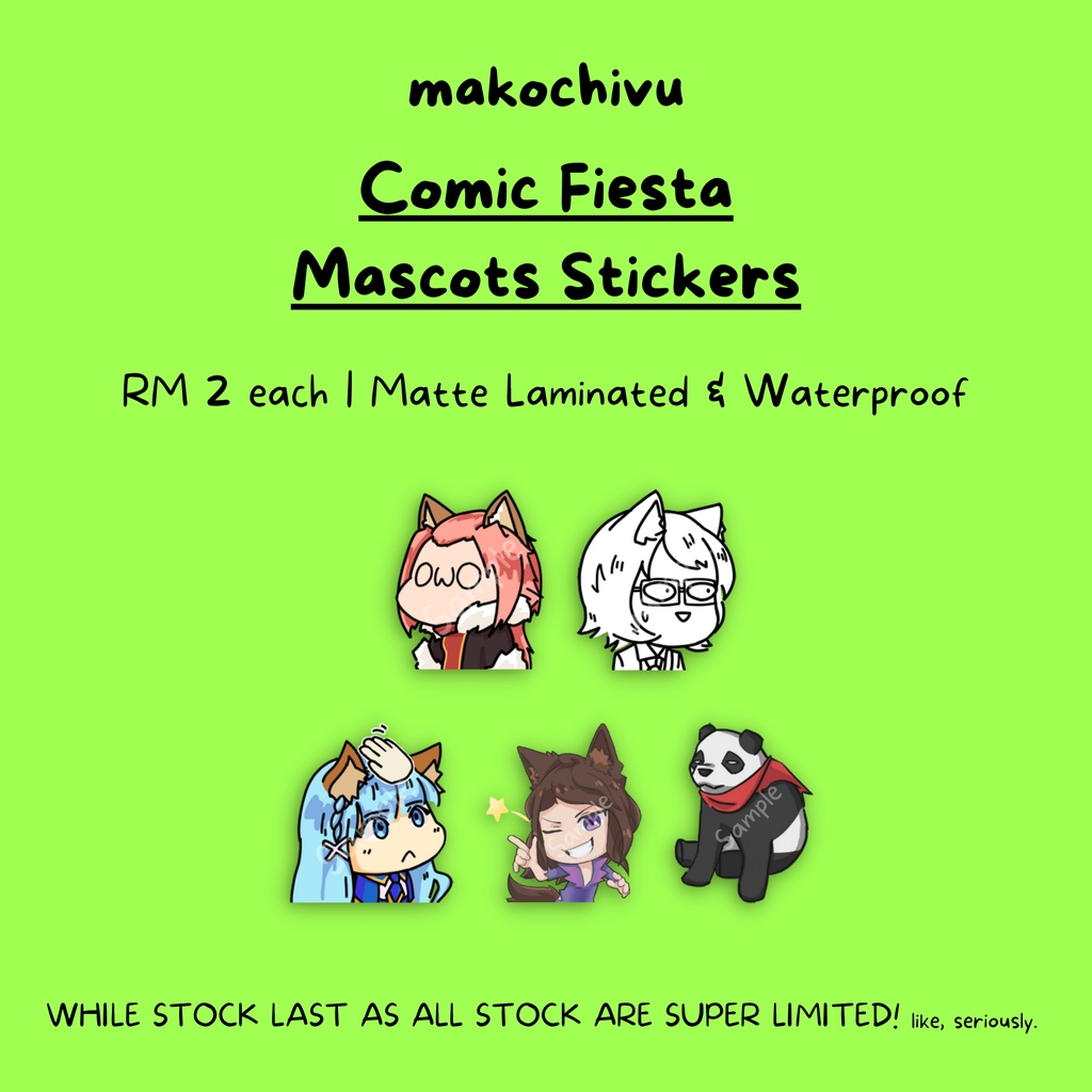 makochivu's Comic Fiesta Mascots Stickers | Shopee Malaysia