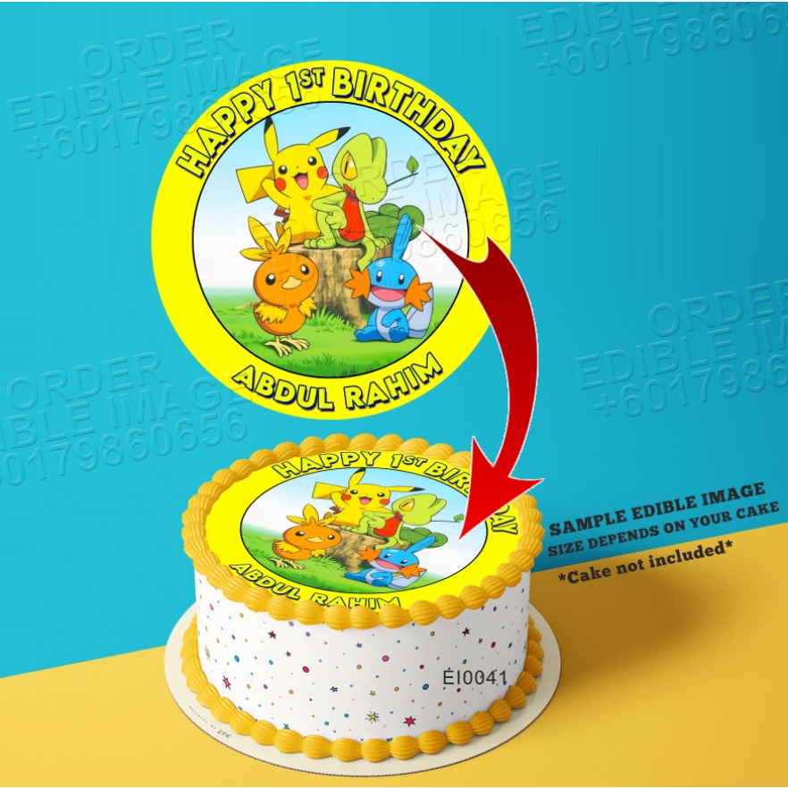Printing EI Pikachu Edible Image Print Cake Photo Icing Paper Birthday ...