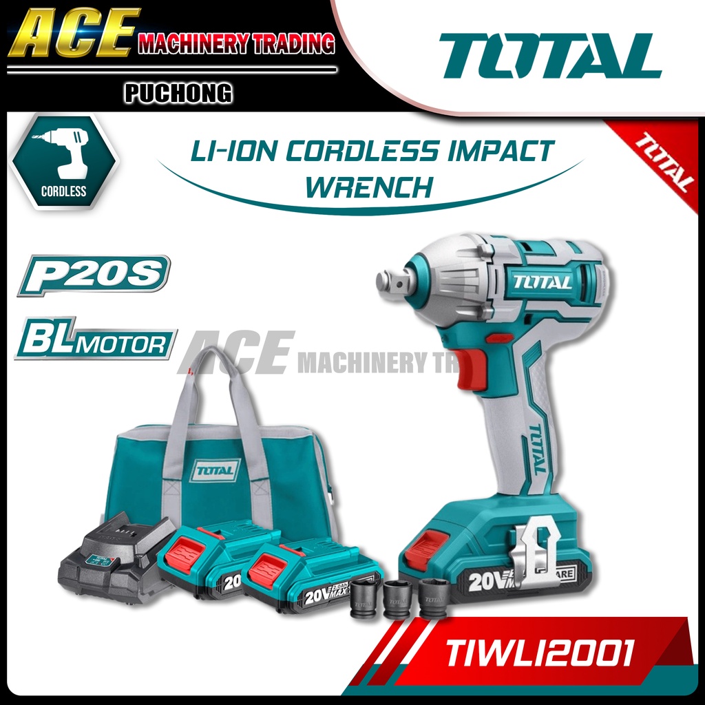 [ Total ] Li-Ion 20V Cordless Impact Wrench - TIWLI2001 | Shopee Malaysia