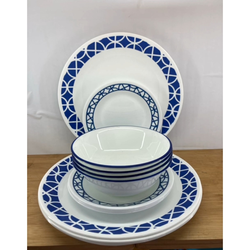 Corelle Cobalt Circles 12pcs | Shopee Malaysia