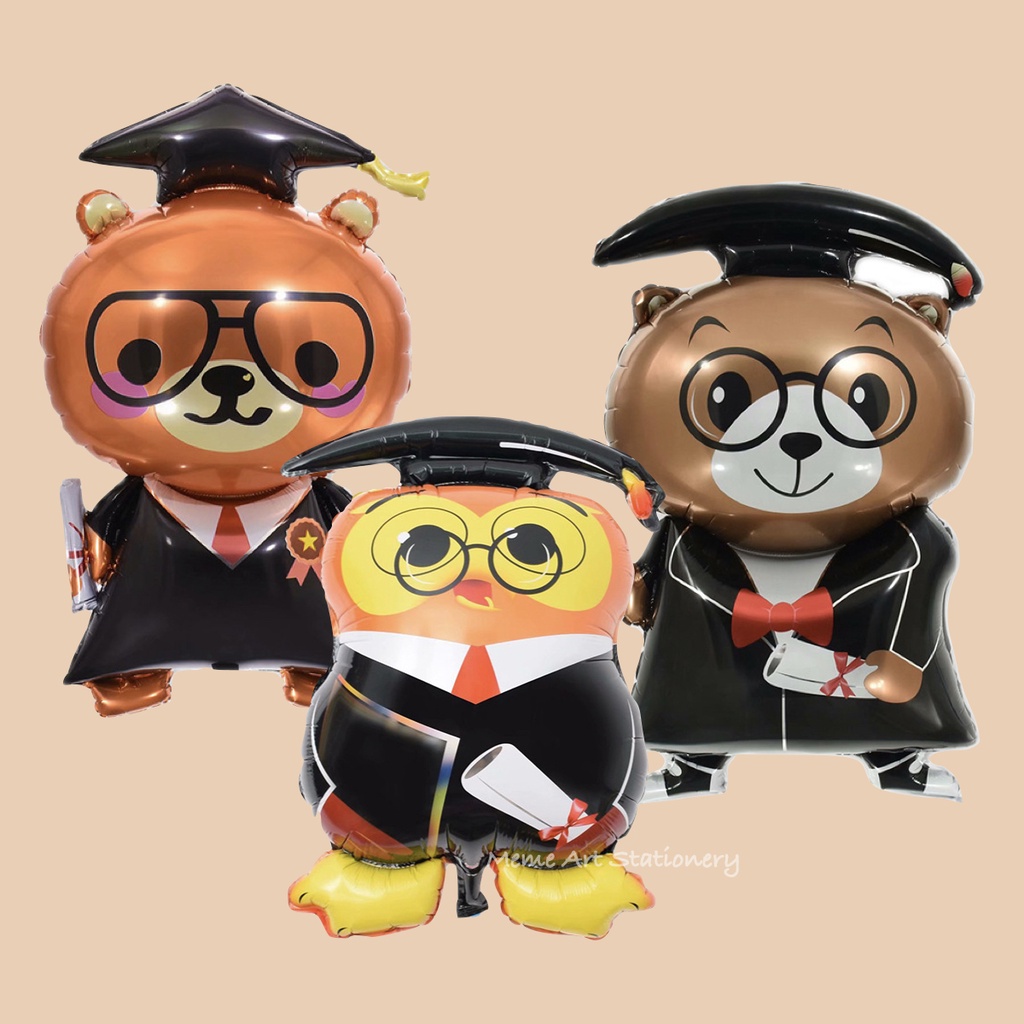 MEME 18 Inch Large Graduation Balloon Convo Cartoon Cute Bear Owl Star ...