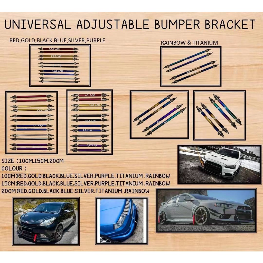 Universal Adjustable Bumper Diffuser Rod Bracket Splitter Rob 10CM ...
