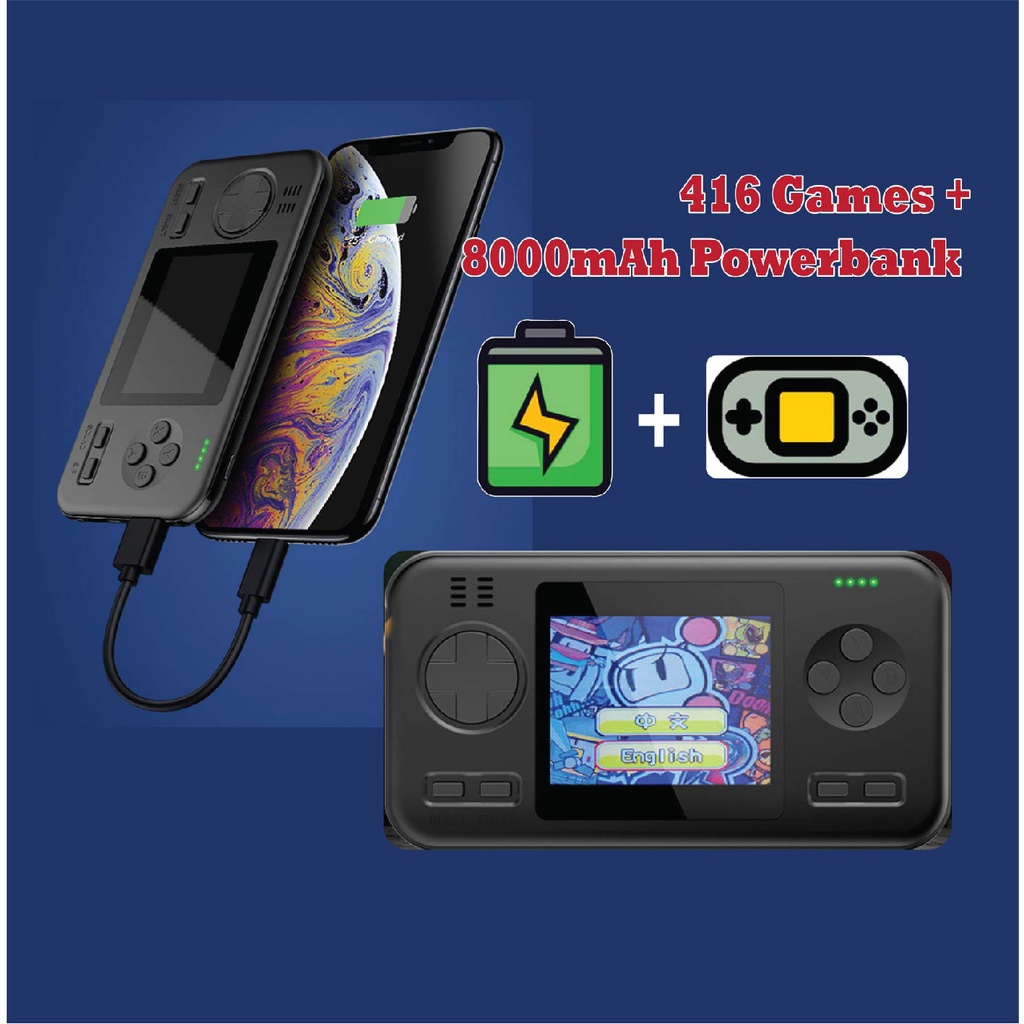 8000mAh Powerbank Handheld Game Console Mario Retro Gameboy Classic ...