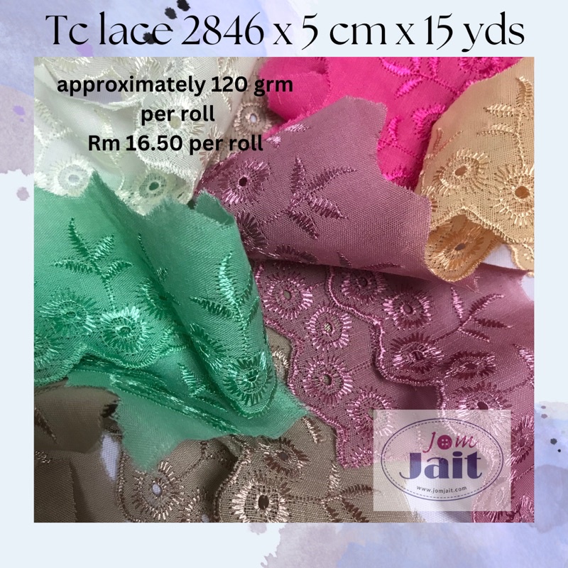 Renda Tc Lace 2846 x 5.0 cm x 15 yds Part 1 ( 15 Yds Per Roll ) Renda ...