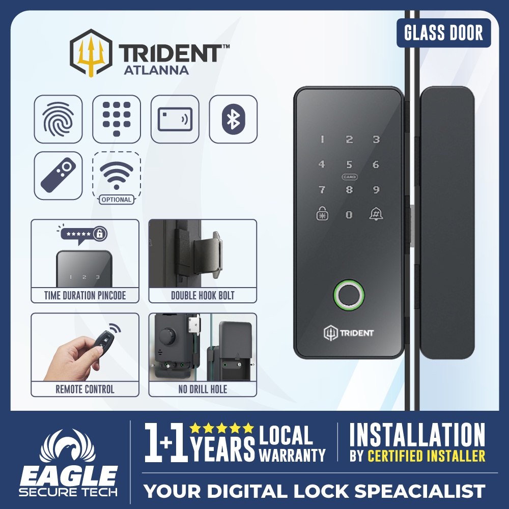 TRIDENT Smart Lock ATLANNA | Fingerprint Lock | Shopee Malaysia